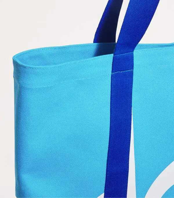Harrods Large Cotton Logo Tote Bag - Blue