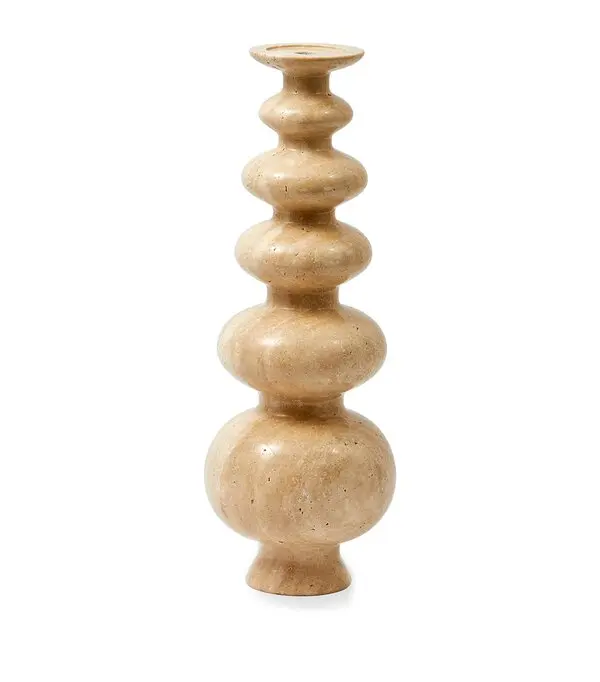 POLSPOTTEN Polished Marble Heritage Sphere Candle Holder - Beige