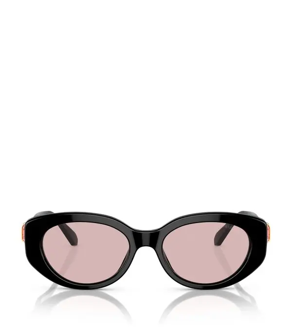 SWAROVSKI Sk6002 Oval Sunglasses - Black