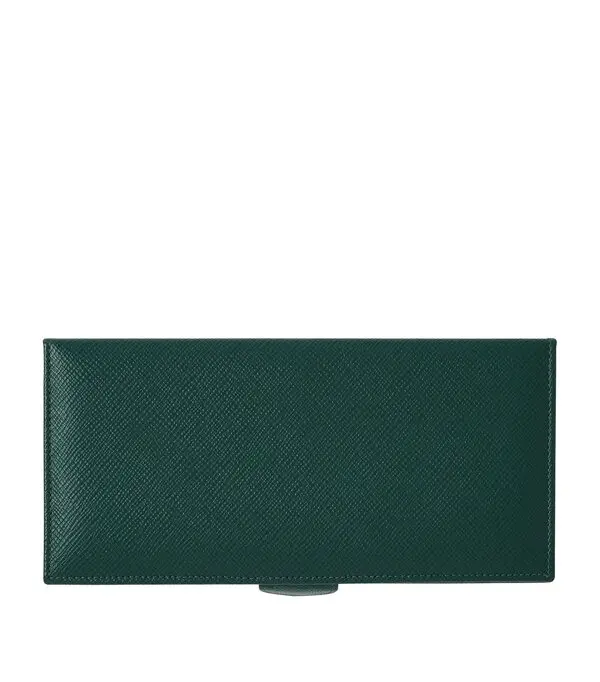 Smythson Leather Panama Cufflink Box - Green