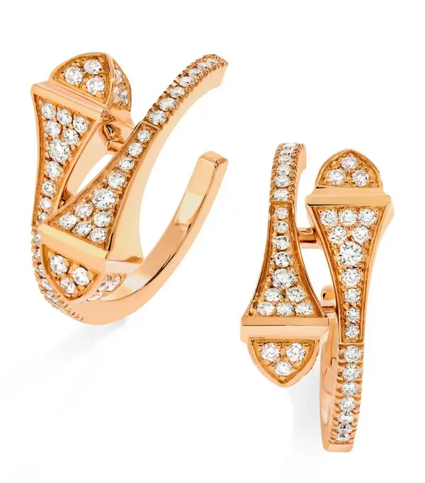 MARLI NEW YORK Cleo Diamond Hoop Earrings - Rose Gold