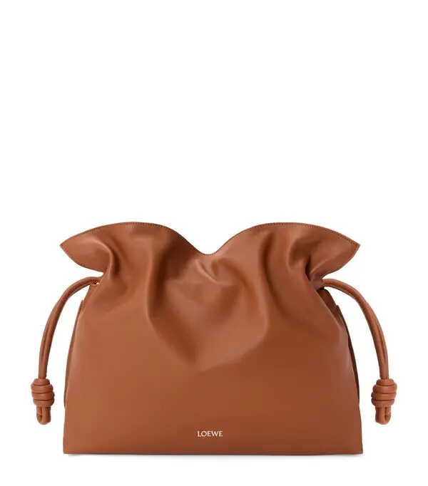 Loewe Large Leather Flamenco Shoulder Bag - Brown