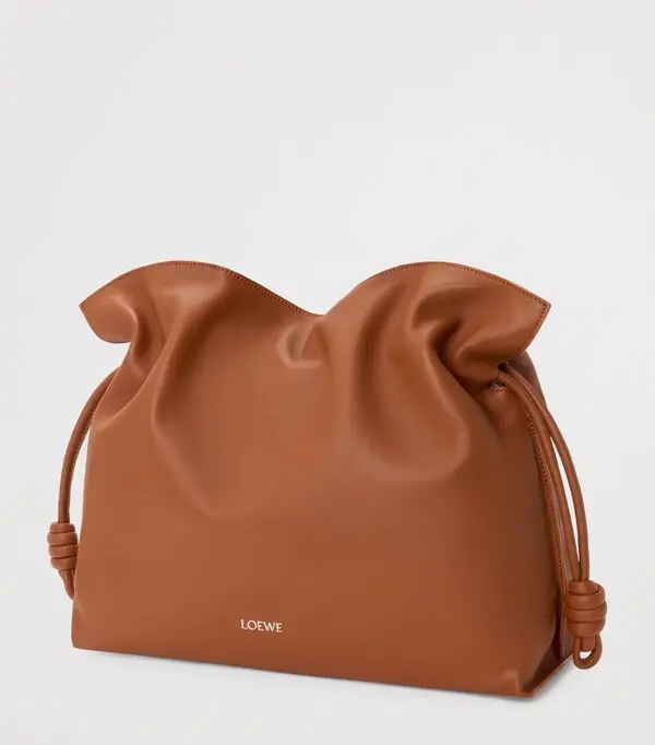 Loewe Large Leather Flamenco Shoulder Bag - Brown