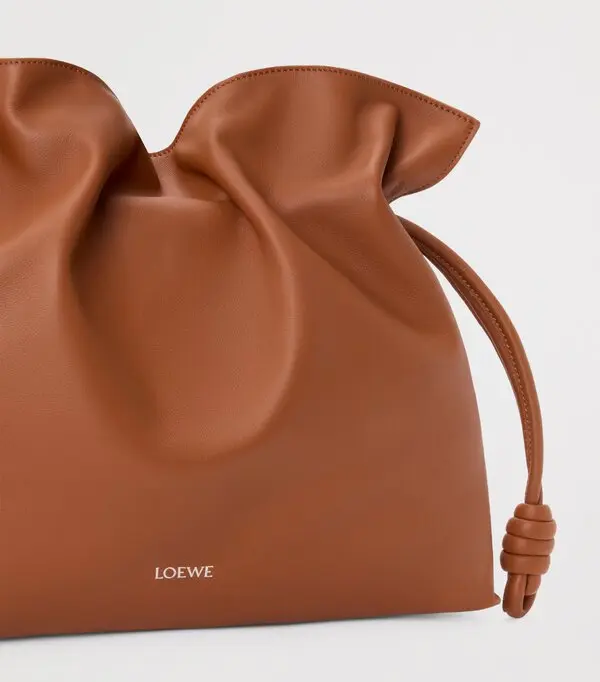 Loewe Large Leather Flamenco Shoulder Bag - Brown