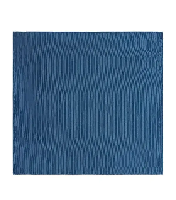 Giorgio Armani Mulberry Silk Pocket Square - Blue