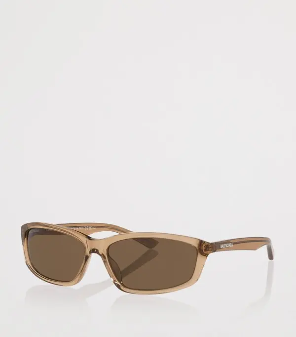 Balenciaga Acetate Rectangular Sunglasses - Brown