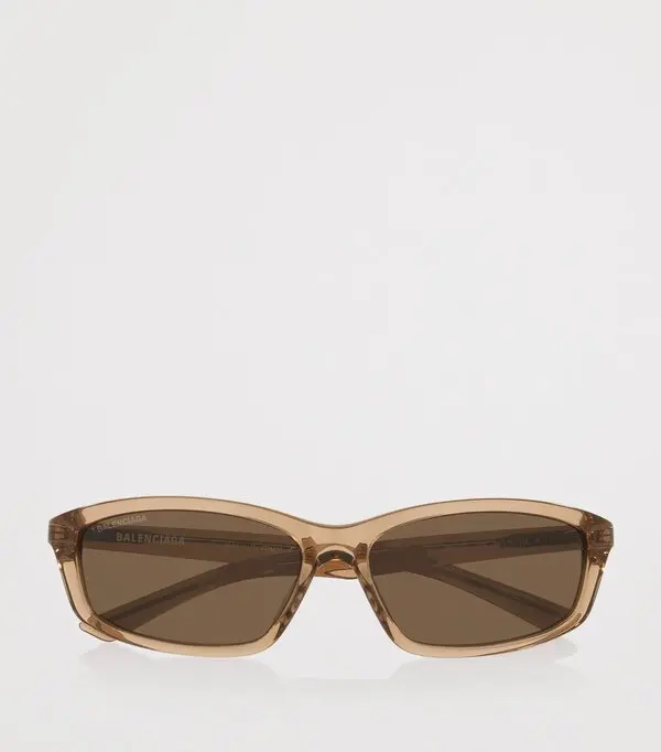 Balenciaga Acetate Rectangular Sunglasses - Brown