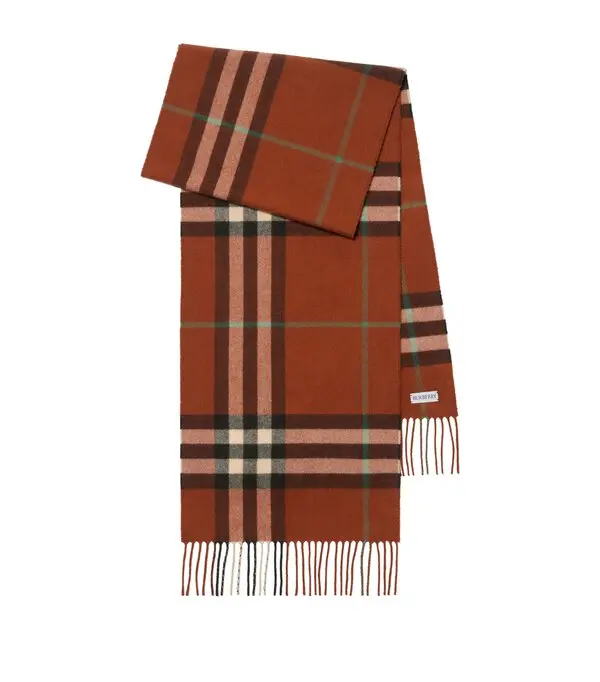Burberry Cashmere Check Scarf - Orange