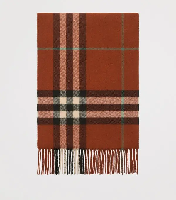 Burberry Cashmere Check Scarf - Orange