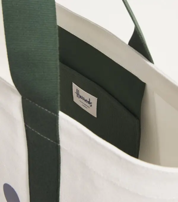 Harrods Cotton Logo Tote Bag - Ivory