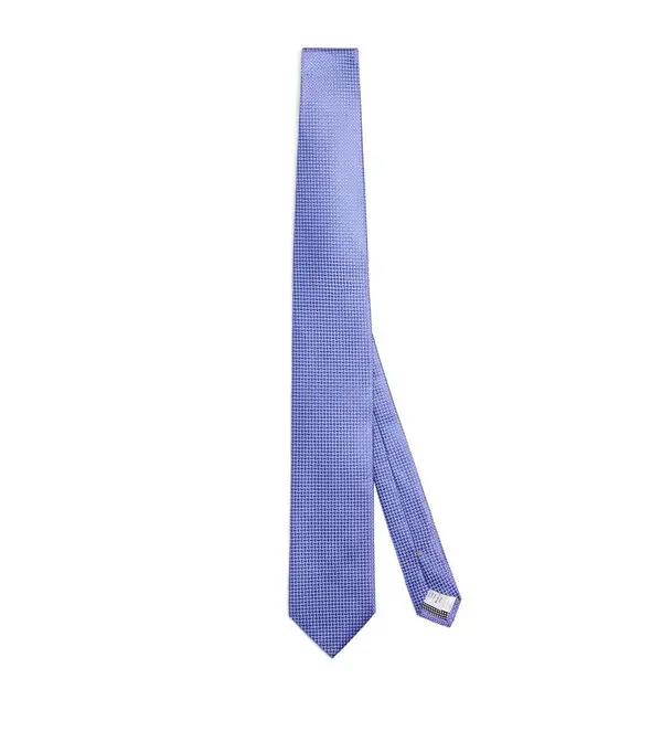 Eton Silk Geometric Neck Tie - Purple
