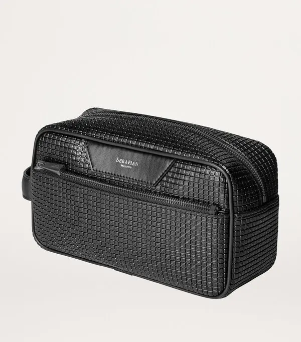 SERAPIAN Coated Canvas And Leather Stepan Wash Bag - Black