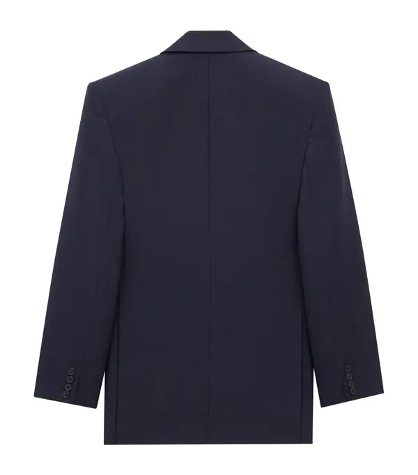 Saint Laurent Wool Double-breasted Jacket - Blue
