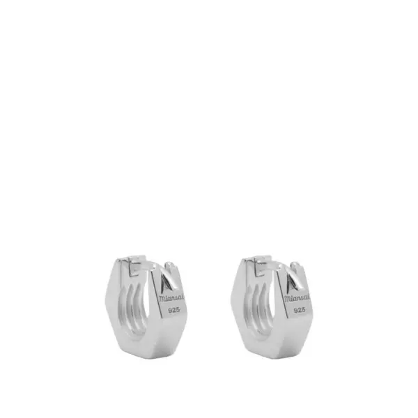 Miansai Utility Huggie Earring - Polished Silver