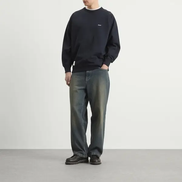 WTAPS Sign Logo Fleece Sweatshirt - Navy