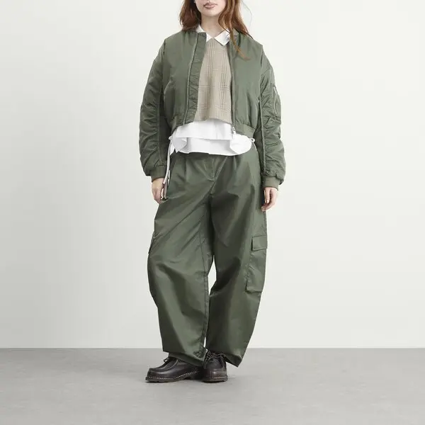 STEL Tapered Nylon Barrel Leg Trousers