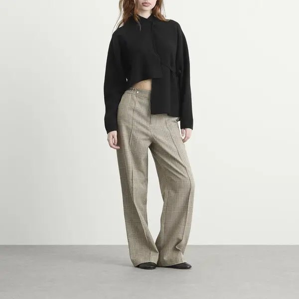STEL Check Straight Leg Trousers