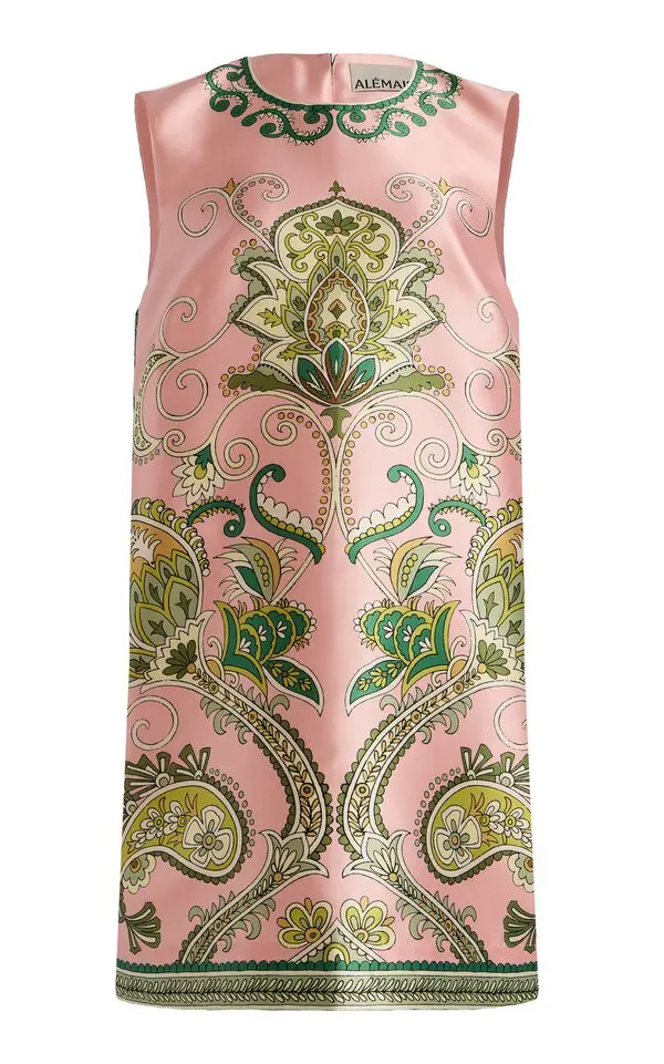 ALEMAIS Marion Printed Twill Mini Dress - Pink