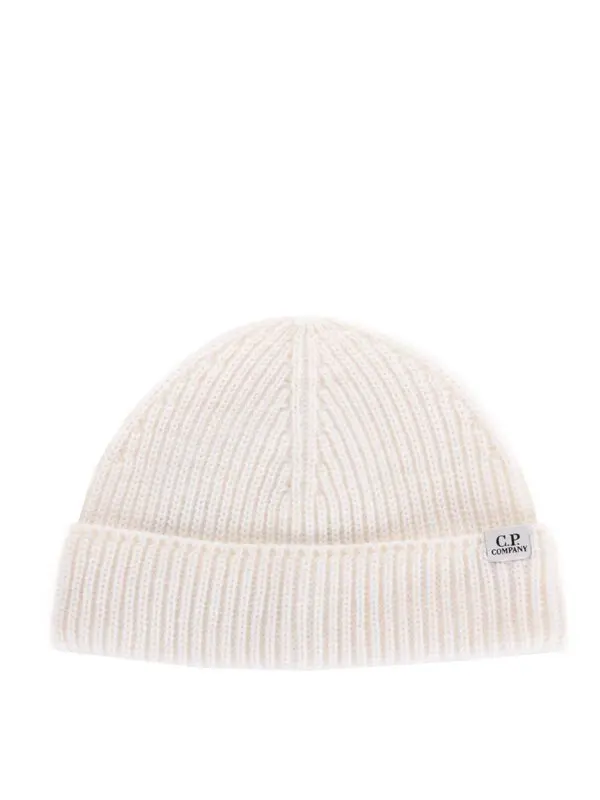 C.P. COMPANY Ribbed Wool Hat - Beige