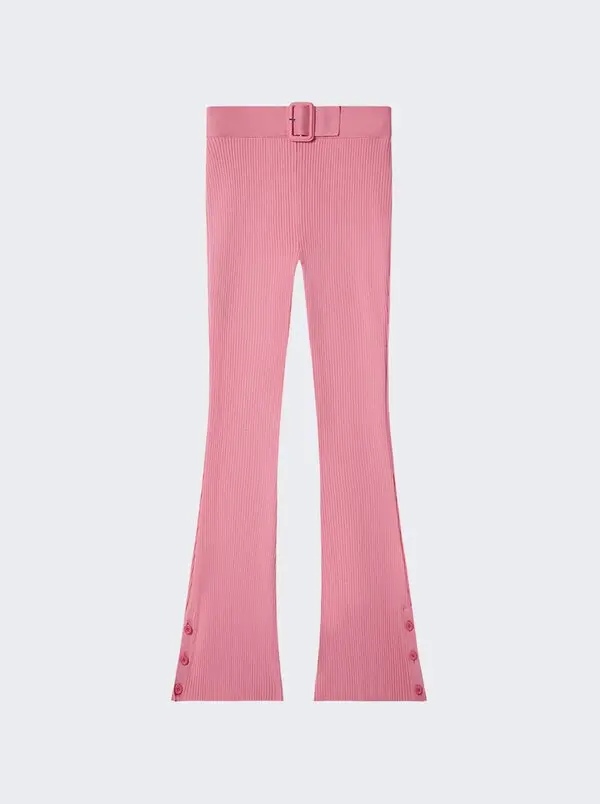 COURRÃ¨GES Rib Knit Capri Trousers - Pink