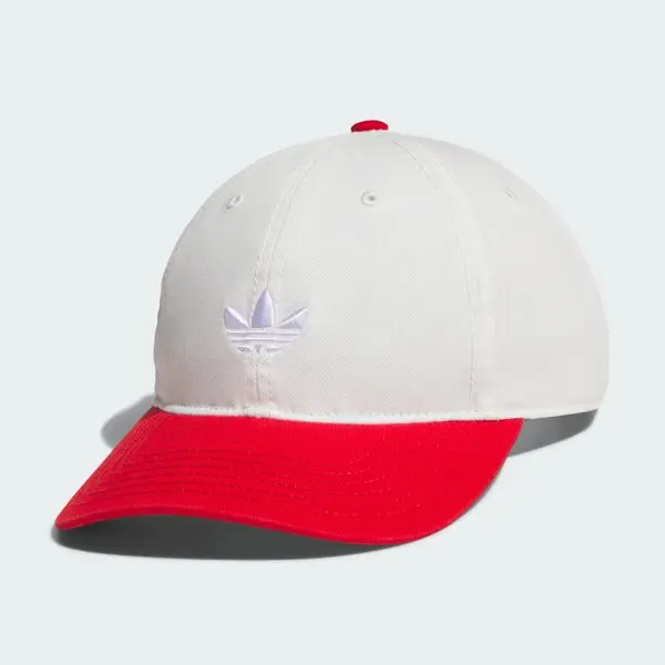 Adidas Relaxed Trefoil Strapback Cap - Off White / Scarlet / White