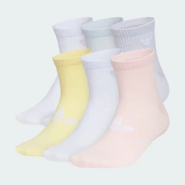 Adidas Originals Superlite 6-pack Quarter Socks - White / Pink Wave / Crystal Sky
