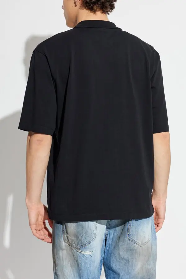 Dsquared2 Polo With Embroidered Logo - Black