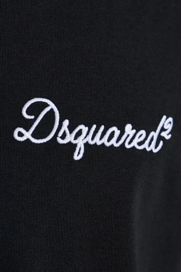 Dsquared2 Polo With Embroidered Logo - Black