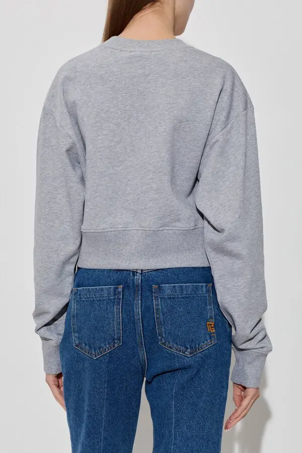 Balmain Short Loose-fit Sweatshirt - Grey