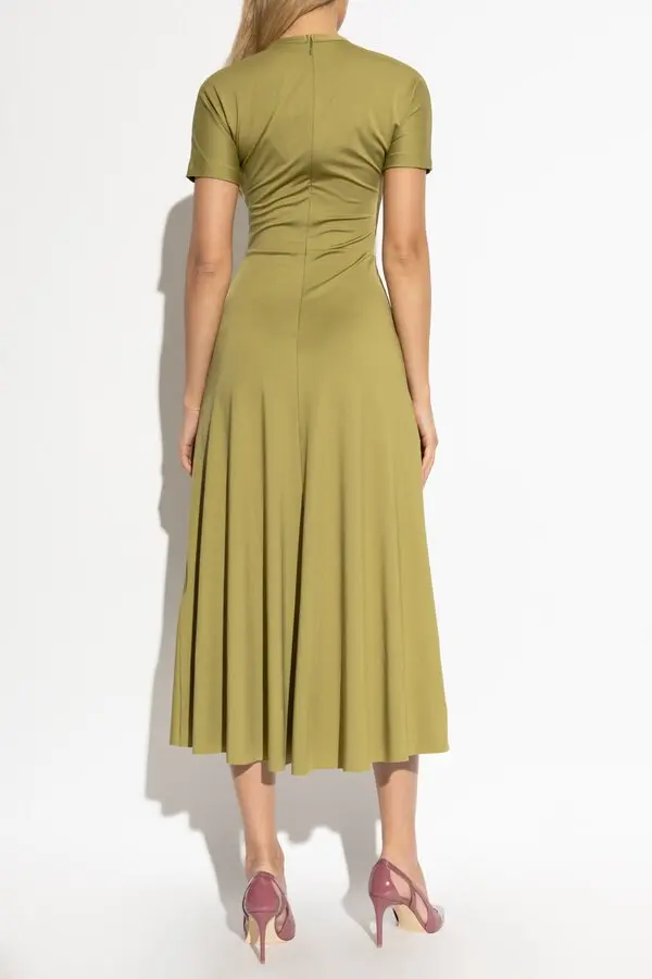 Victoria Beckham Dress With Draping - Green