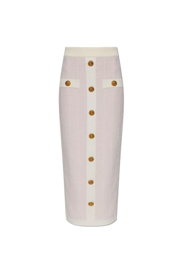 Balmain Pencil Midi Skirt With Lurex Thread