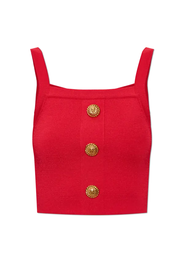 Balmain Short Off-shoulder Top - Red