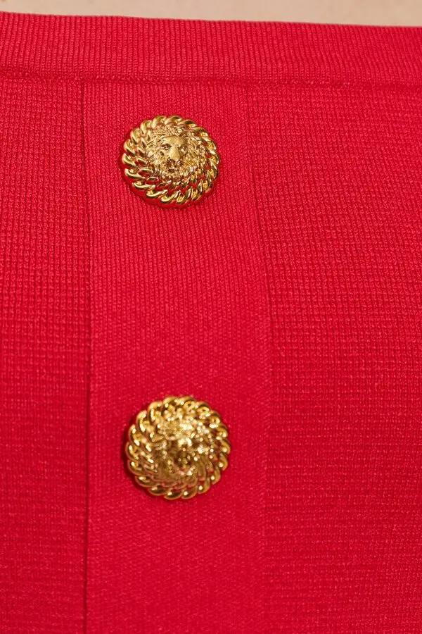 Balmain Short Off-shoulder Top - Red