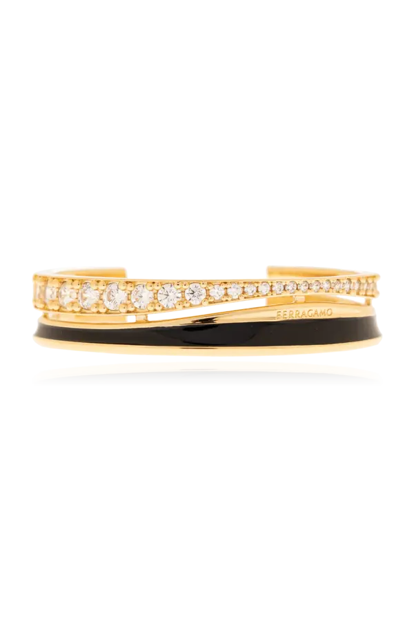 FERRAGAMO Bracelet With Shimmering Crystals - Gold