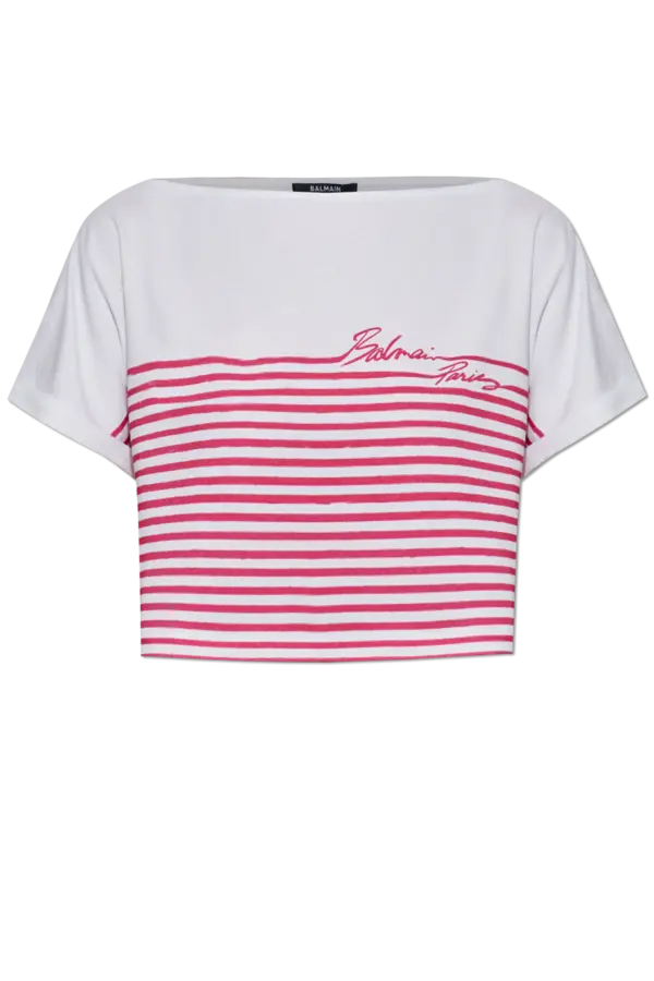 Balmain Striped Pattern Top - Pink