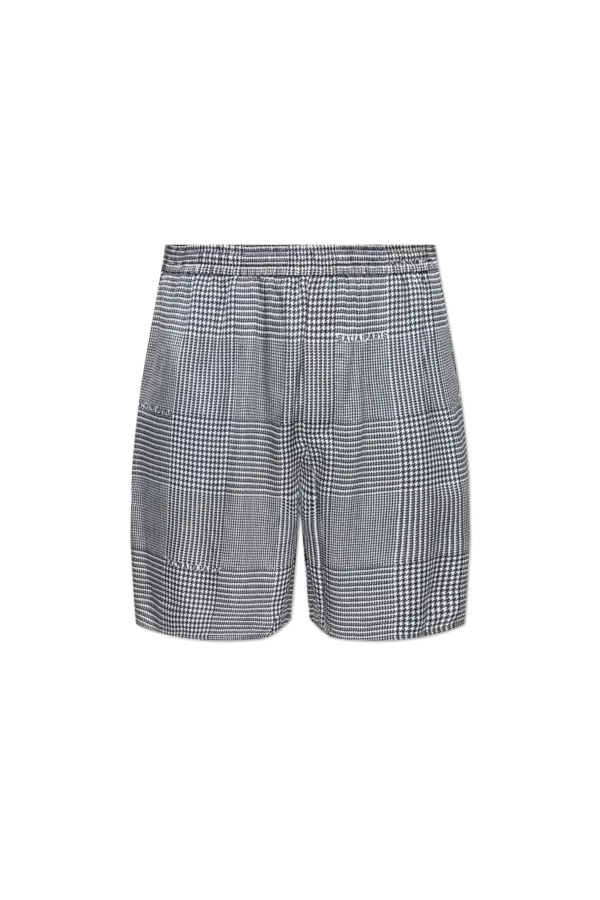 Balmain Houndstooth Shorts - Grey