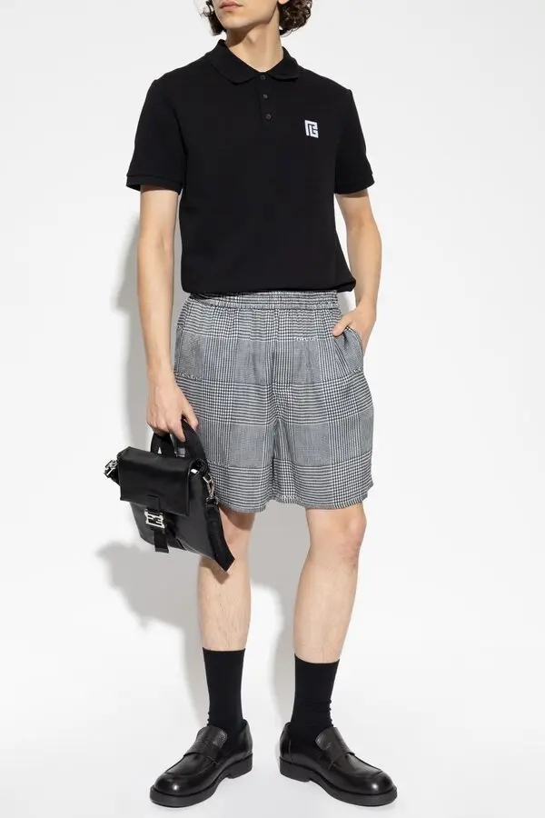 Balmain Houndstooth Shorts - Grey