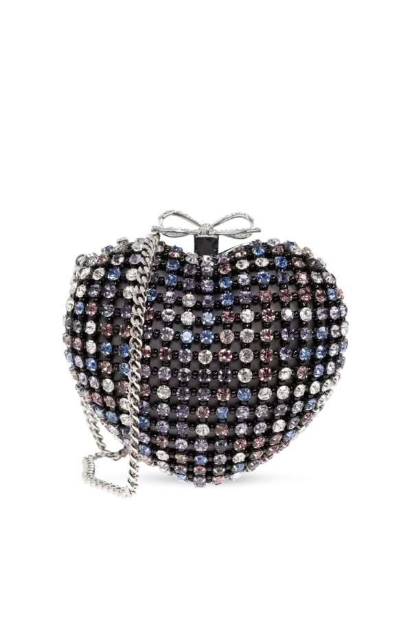 SELF-PORTRAIT Heart-shaped Clutch - Black