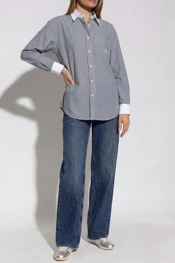 SPORTY & RICH Oversized Striped Shirt