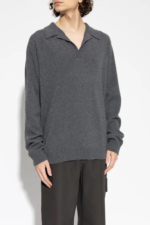 Balmain Sweater With A Heart Neckline - Grey