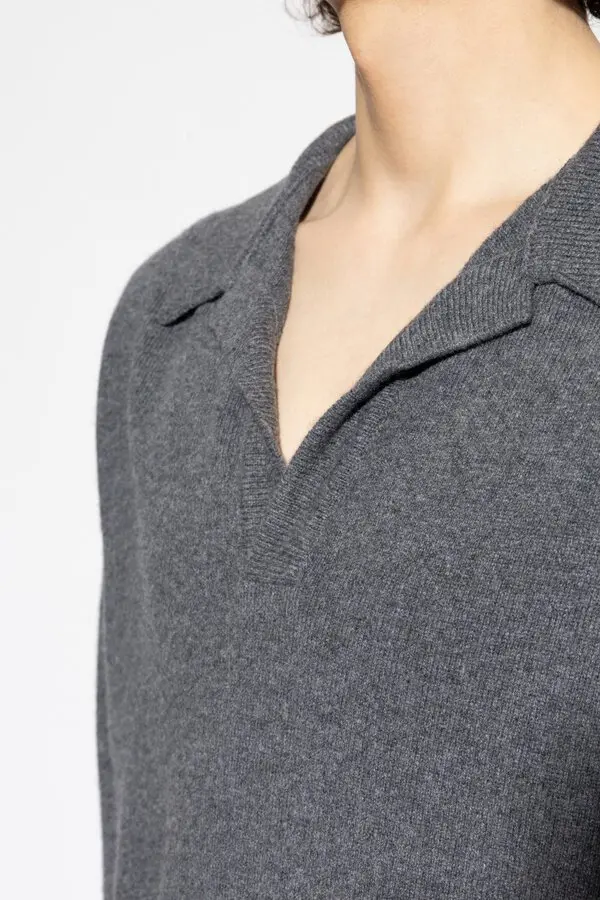 Balmain Sweater With A Heart Neckline - Grey