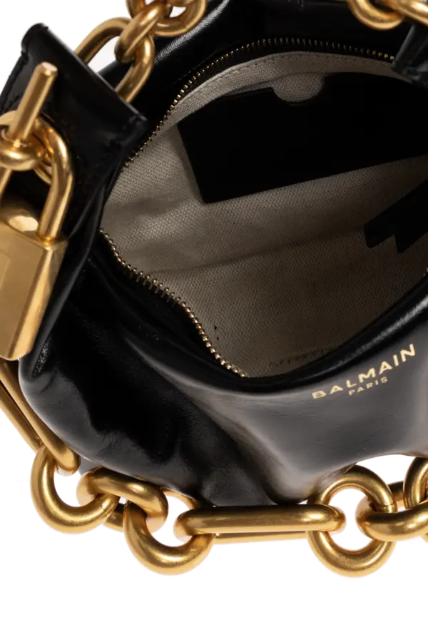 Balmain Handbag With Gold-tone Chain - Black