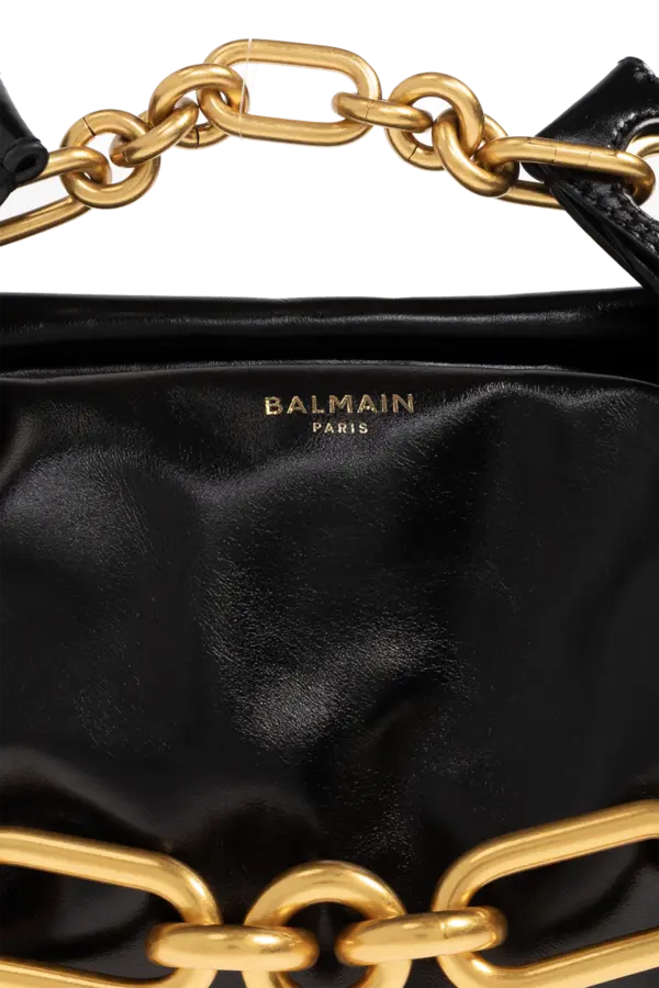 Balmain Handbag With Gold-tone Chain - Black