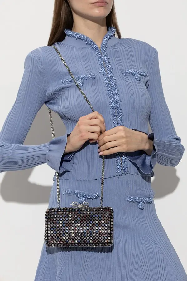 SELF-PORTRAIT Clutch With Shimmering Crystals