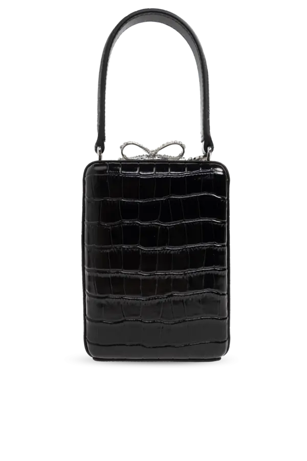 SELF-PORTRAIT Leather Box Clutch - Black