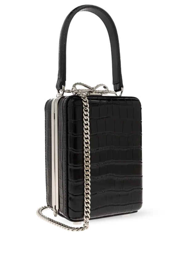 SELF-PORTRAIT Leather Box Clutch - Black
