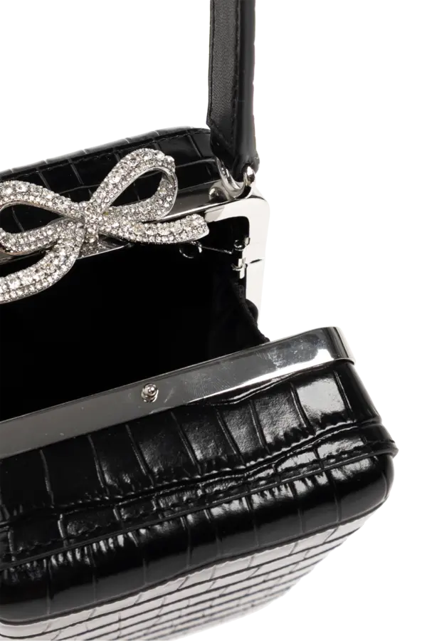 SELF-PORTRAIT Leather Box Clutch - Black