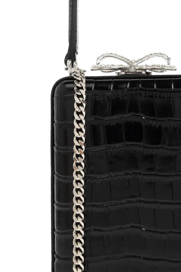 SELF-PORTRAIT Leather Box Clutch - Black