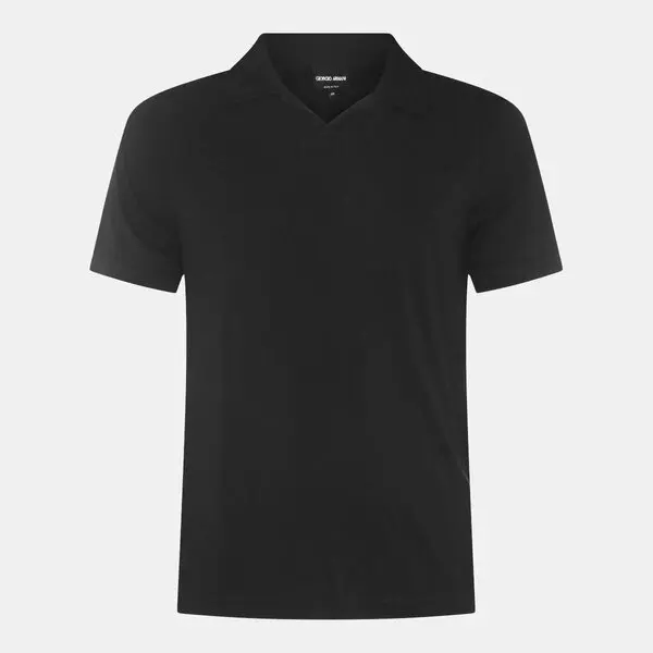Giorgio Armani Viscose Polo Shirt - Black