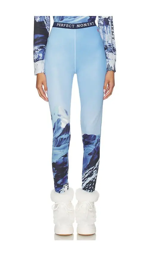 Perfect Moment Printed Base Layer Leggings In . Also - Blue